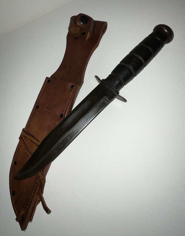 WWII KA BAR USN MK2 FIGHTING KNIFE SHEATH Navy WW 2 | eBay