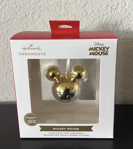 Hallmark Disney Mickey Icon Gold Metal Premium Christmas Ornament New ...