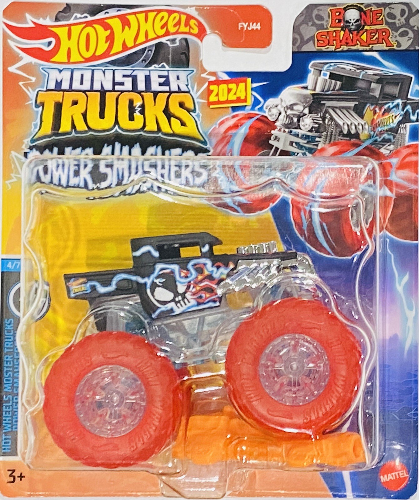 hot wheels Monster Trucks Power Smashers Bone Shaker Black Body Red ...