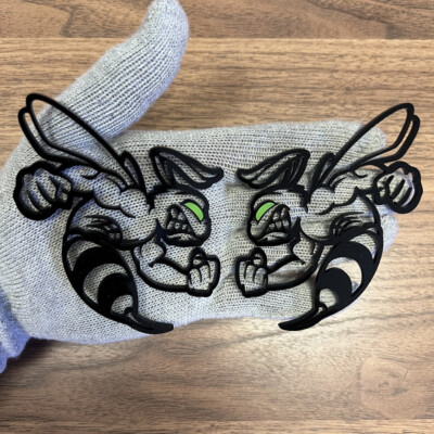 Hornet Badges Emblem BEE SWOLE Lime Green Eye, (2) BADGES, Fender Angry ...