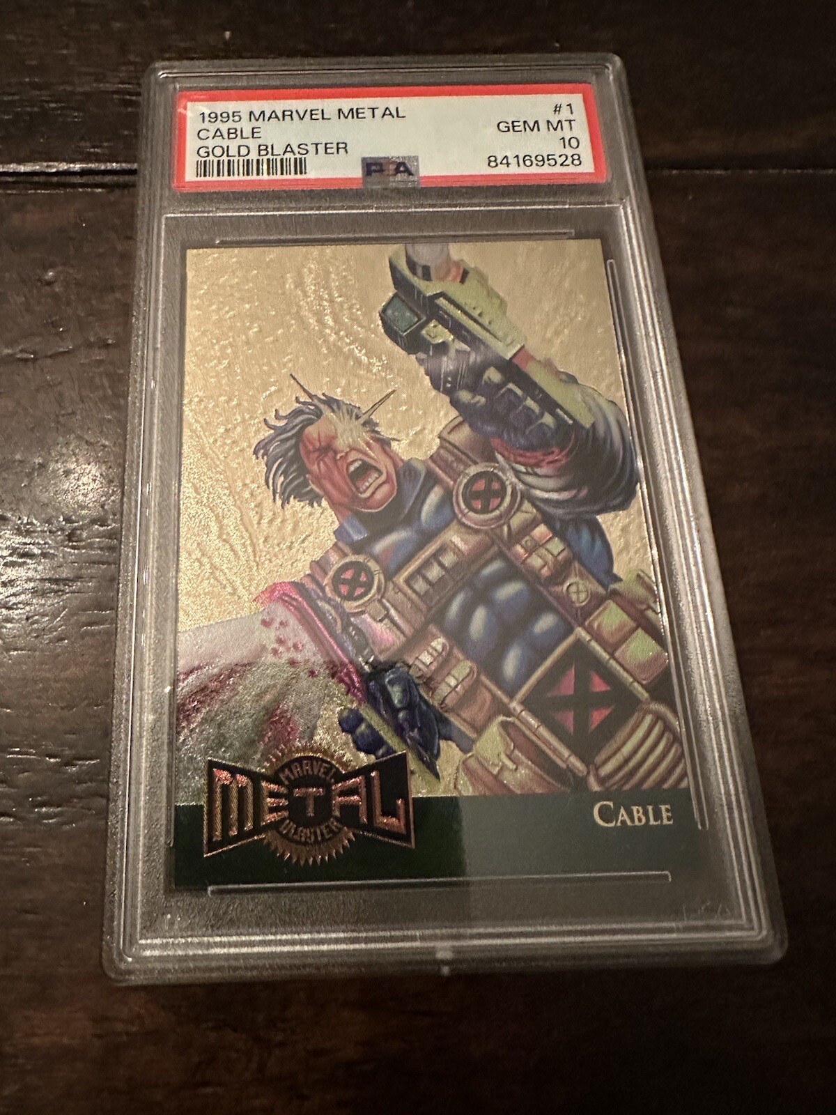 1995 Marvel Metal CABLE Gold Blaster #1 PSA 10 Gem Mint Super Scarce ...