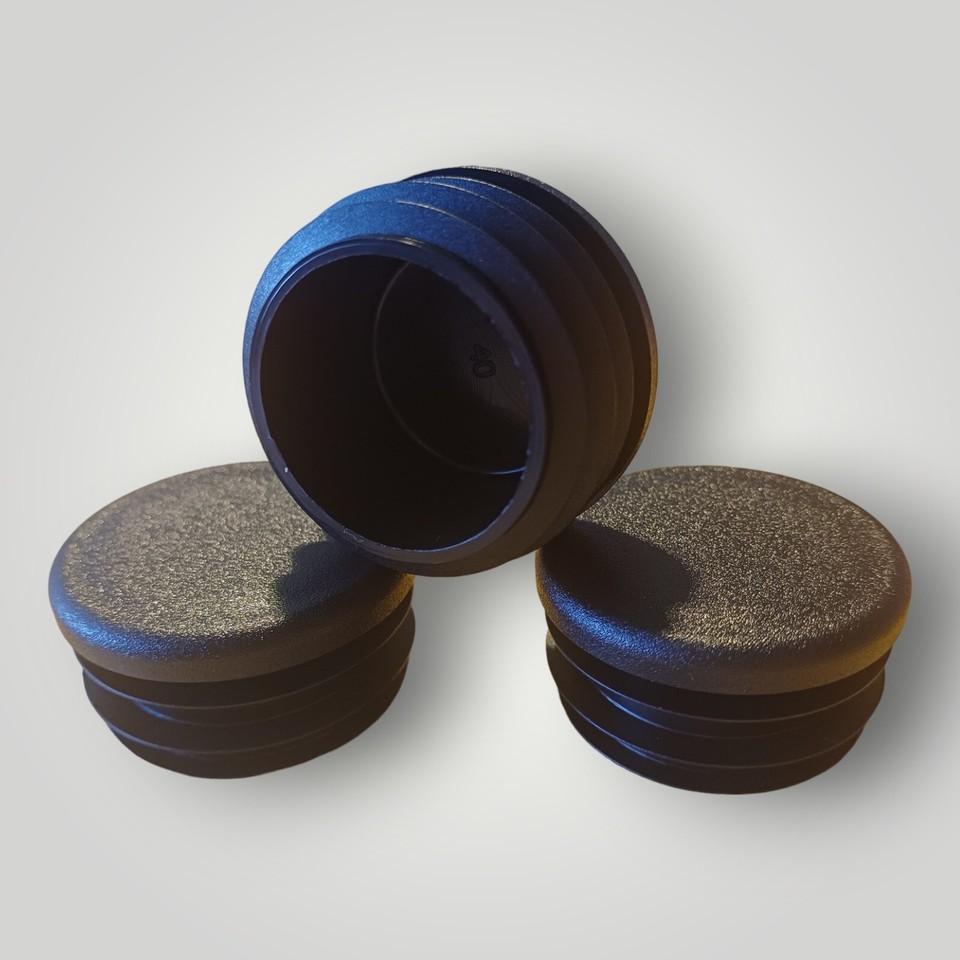 40mm Round End Caps Plastic Blanking Plugs Bungs Pipe Tube Inserts ...
