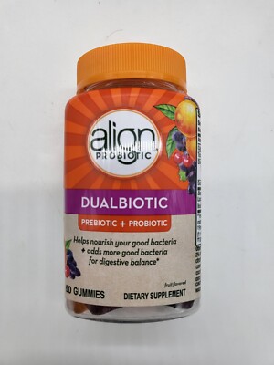 Align Dualbiotic Prebiotic + Probiotic Fruit Flavored 60 Gummies EXP 05 ...