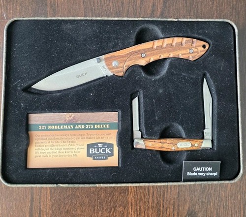 Buck 327 Nobleman And 375 Deuce Folding Pocket Knives In Box w/ Display ...