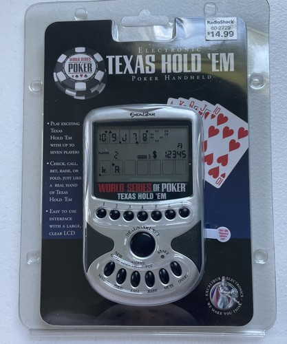 TEXAS HOLD EM Electronic Handheld Game World Series of Poker Cards ...