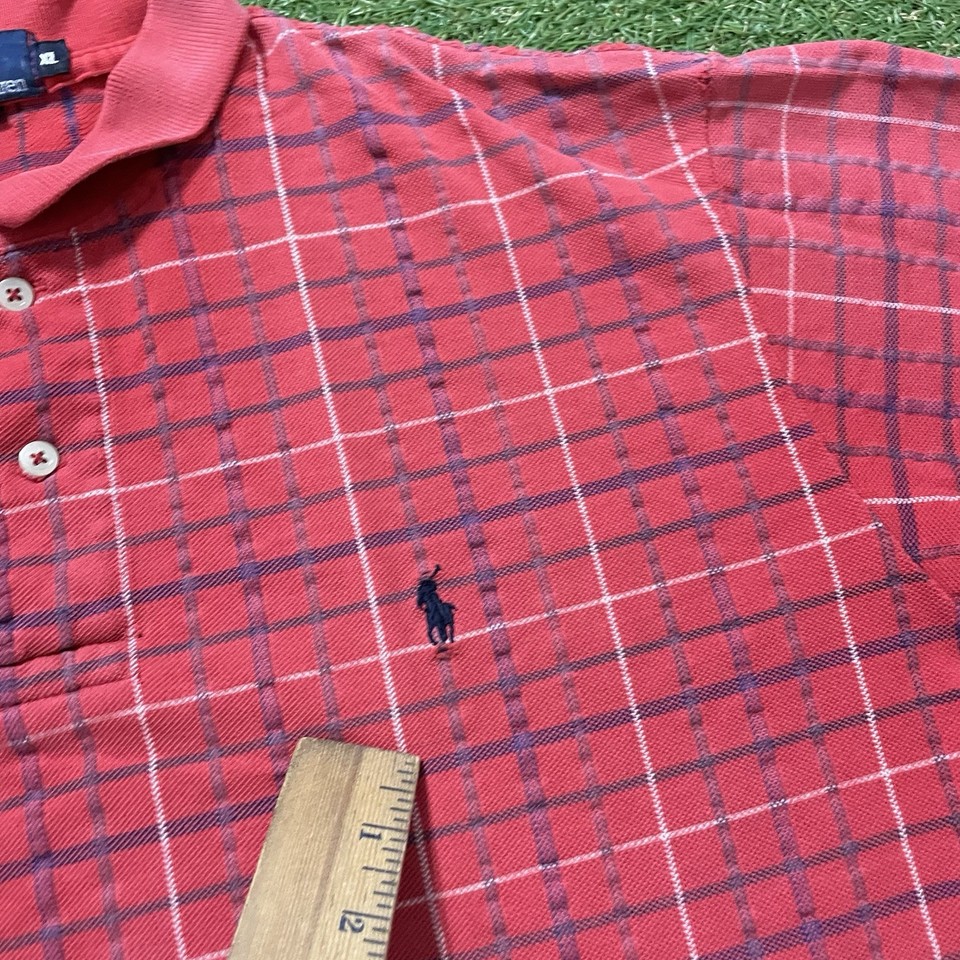 Vintage 90s Polo Ralph Lauren Shirt Mens XL Red Plaid Polo USA Made ...