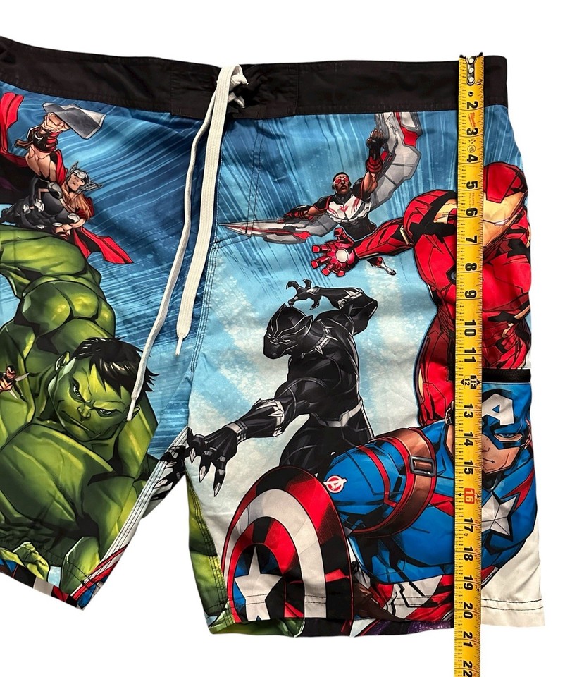 Marvel Avengers Superhero Swim Trunks Board Shorts Men's Sz 2XL Hulk ...