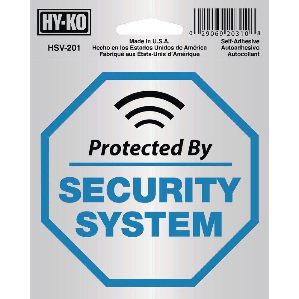 Hy-Ko 4X4 In. Self Adhesive Security System Sign HSV-201 Hy-Ko HSV-201 ...