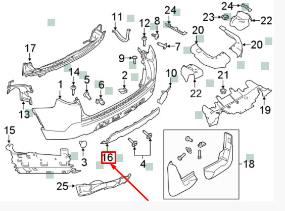 Land Rover Discovery Sport L550 Rear Bumper Lower Cover LR077791 OEM ...