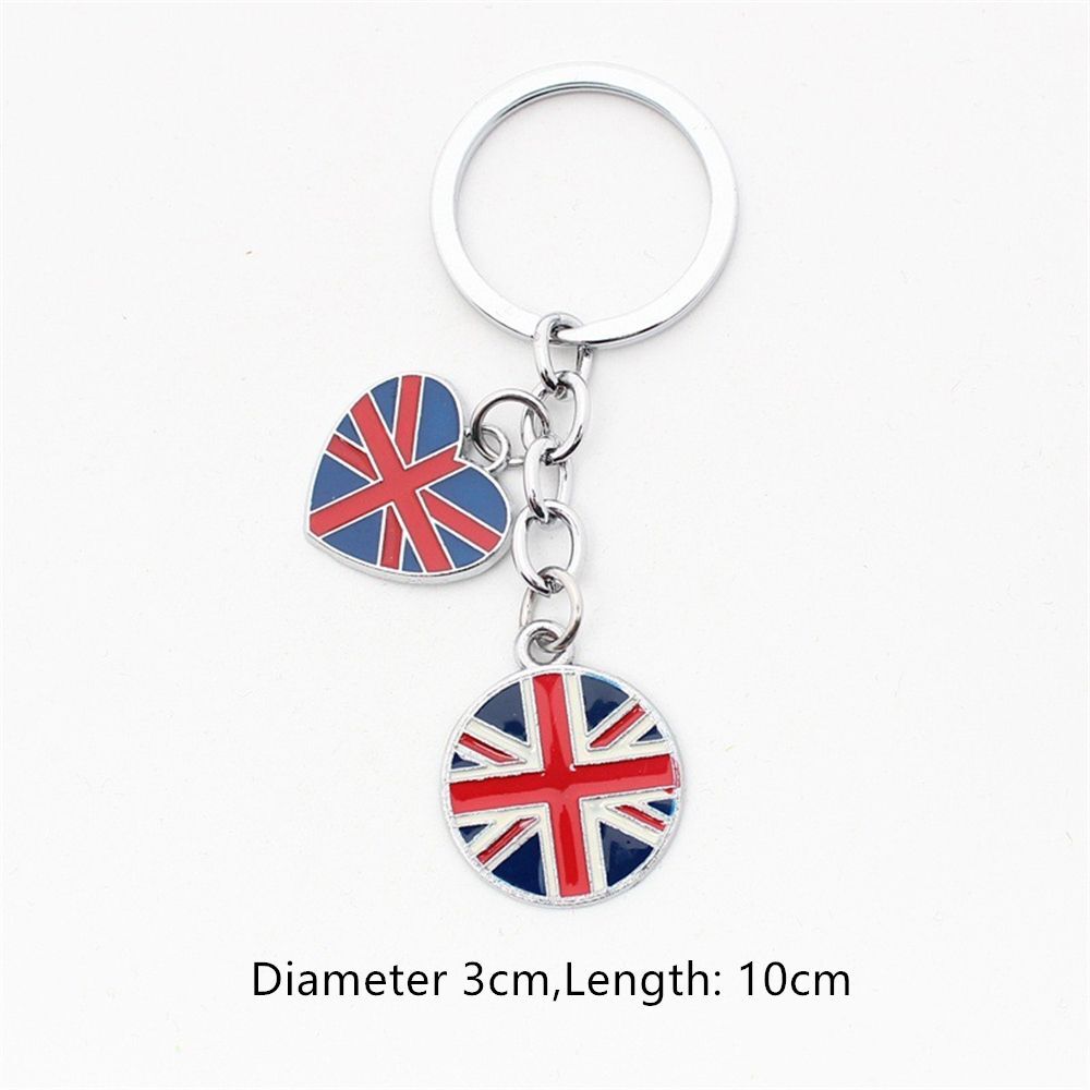 Key Chain Union Jack Keyring UK Flag Keychain Heart Pendant GB British ...