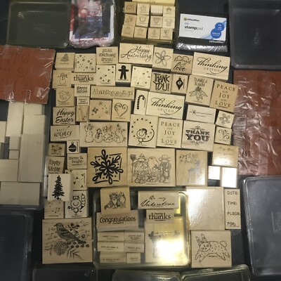 Stampin’ Up! “BIG” Mixed Lot - Over 75 + Wood Mounted Stamps Plus ...