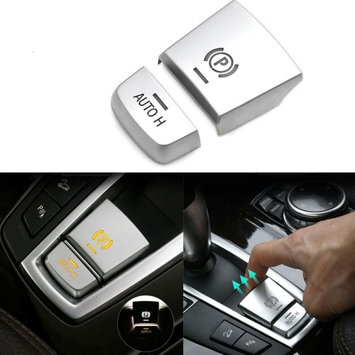 Chrome Handbrake Auto Hold Button Switch Cover Trim For BMW 5 6 7 X3 X5 ...