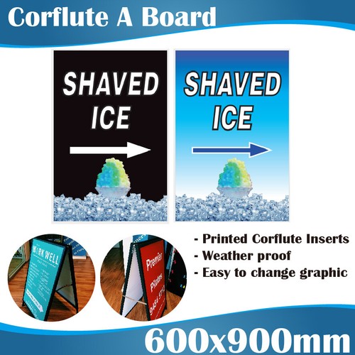 SHAVED ICE Corflute A Boards A Frames 600x900mm with Double Sided Graphics | eBay
