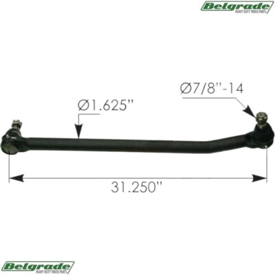 463.DS5960 Drag Link 31.250in C to C Kenworth T800 Replaces ...