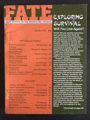FATE MAGAZINE-OCTOBER 1974-EXPLORING SURVIVAL-A WITCH SAVED OUR BABY | eBay