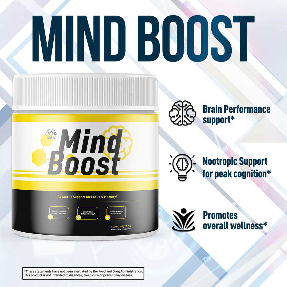 (1 Pack) Mind Boost Powder Advanced Brain Supplement MindBoost 30 ...