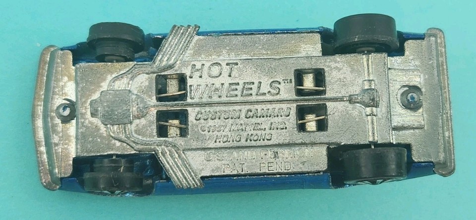 Vintage Hot Wheels 1967 Redline Custom Camaro Blue w/ Black Top Hong ...