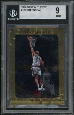 Tim Duncan Rookie Card 1997-98 SP Authentic #128 BGS 9 (9.5 9 9 8.5) | eBay
