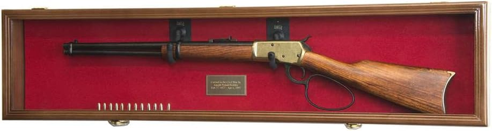 Gun Display Case Cabinet Rifle Wood Musket Shotgun Box Wall Rack Holder ...