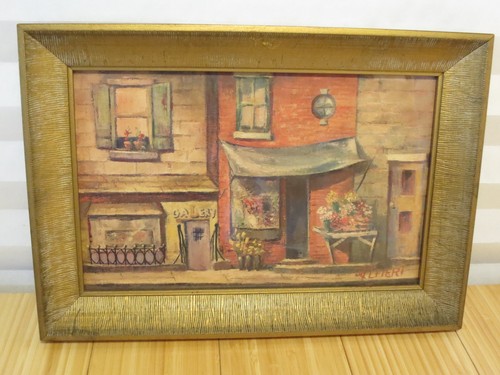Antique Vintage Philip Alfieri NYC Print Street Scene FLOWER SHOP SS ...