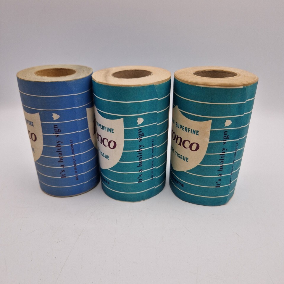 3 x Vintage 1950s / 60s Bronco Toilet Tissue Paper - Sealed Unused ...