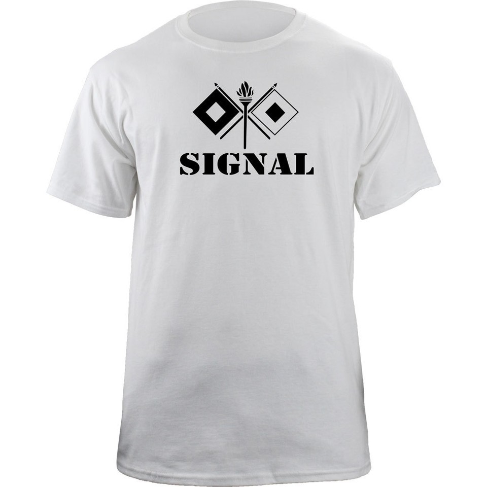 US Army Signal Branch Insignia Crossed Signal Flags Veteran Graphic T ...