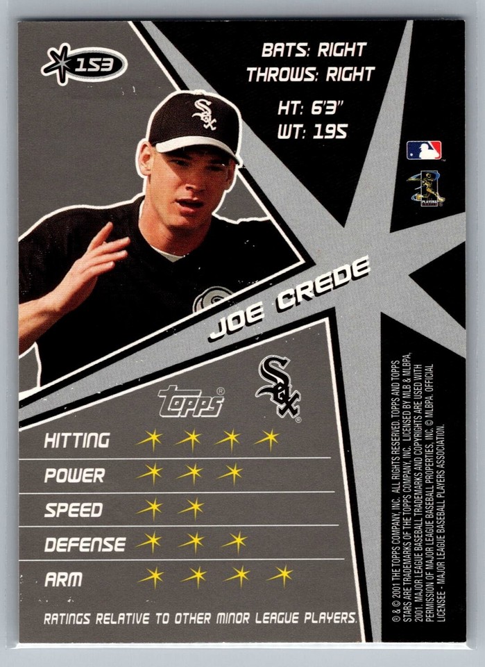 2001 Topps Stars Baseball Card #153 Joe Crede Chicago White Sox | eBay