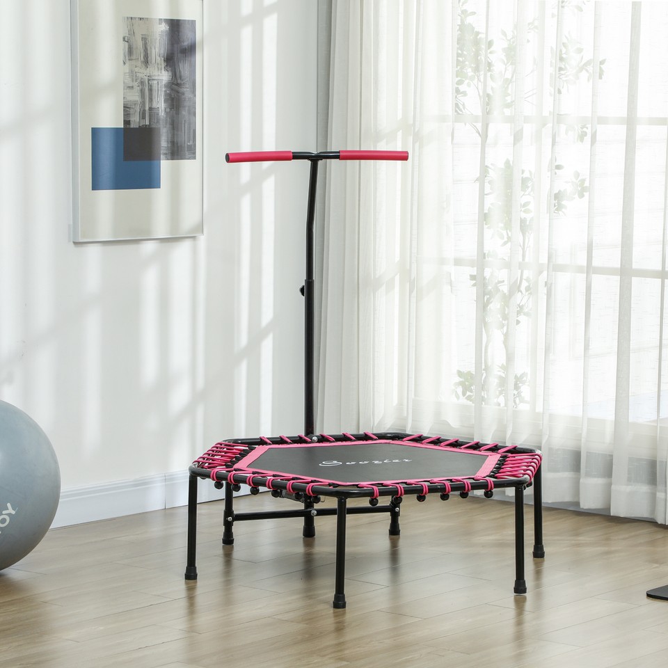 45" Rebounder Trampoline for Adults Quiet Bungee Rebounder with LED ...