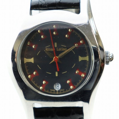 Ritmo Latino Watch With Calendar Leather Belt, Silver Color, Black ...