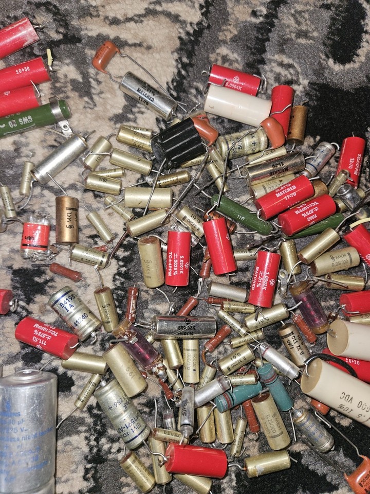 VINTAGE LOT SIEMENS ELKO CAPACITORS TRANSFORMERS HP TRW MKH SPRAGUE ...