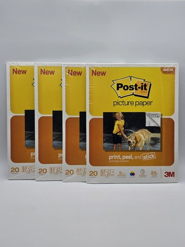 Post-It Picture Paper Matte Non Glare 3M Print Peel Stick 20x4=80 Sheet ...