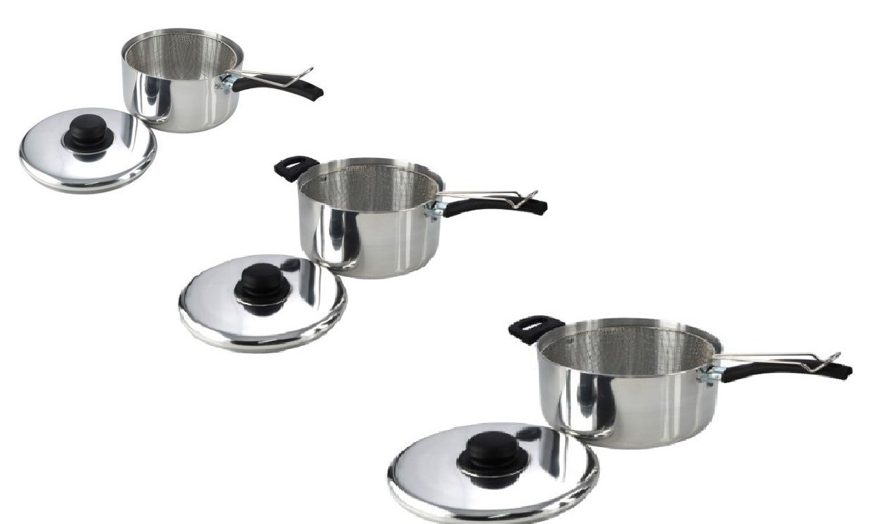 Polished Deep Chip Pan Frying Sauce Pan | eBay UK