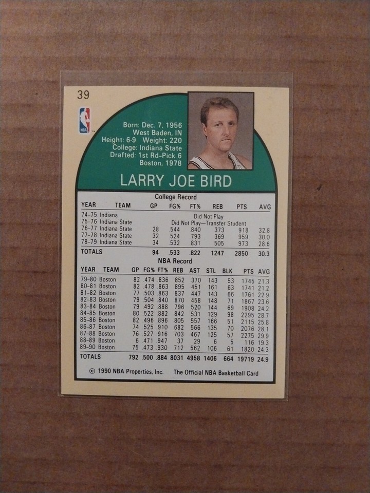 1990-91 NBA Hoops Larry Bird #39 Boston Celtics HOF | eBay
