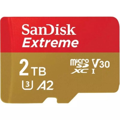 SanDisk 2TB Extreme Memory 2TB MicroSDXC UHS-I U3 A2 Memory Card W ...