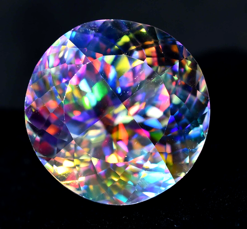 Natural Rainbow Color Mystic Quartz 48.20 Ct Round Flawless Certified ...