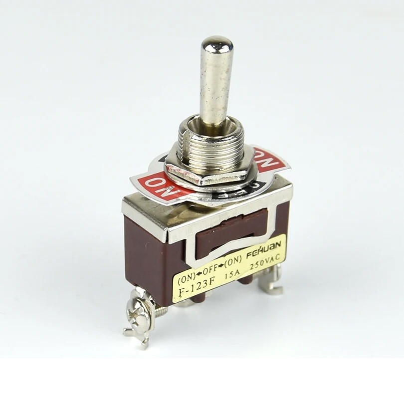 3-Pin ON-OFF-ON Toggle Switch Spring Back Car 12V DC Momentary Metal ...