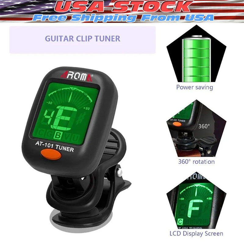 LCD Clip On Chromatic Acoustic Electric Guitar Bass Ukulele Banjo ...