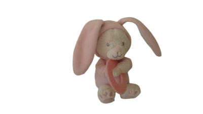 Doudou peluche ours rose d guis en lapin Max et Sax | eBay