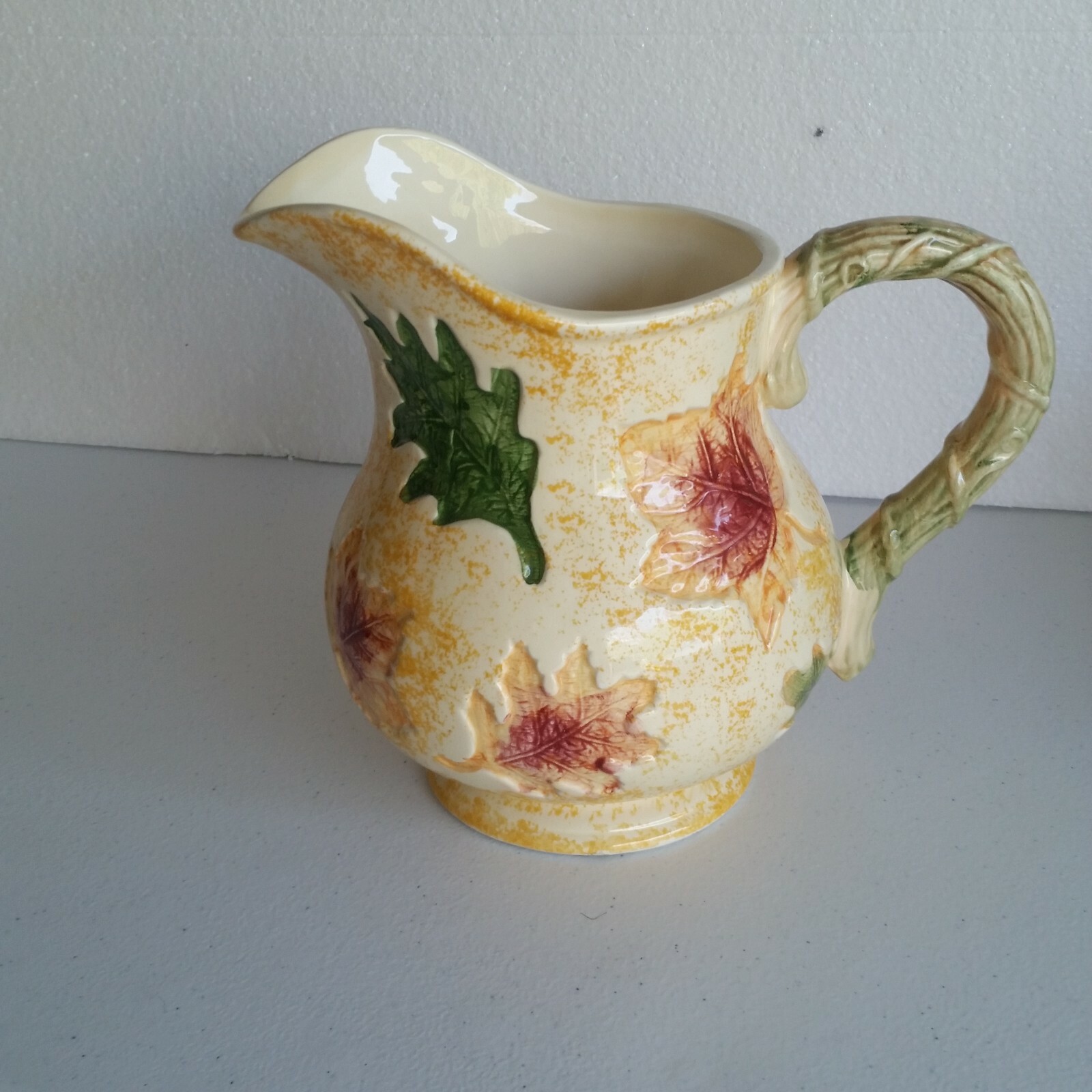 Vintage Fall Leaves Yellow Pitcher WCL | eBay