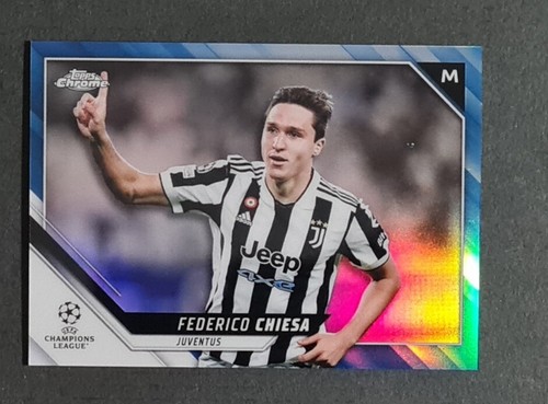 2021-22 TOPPS CHROME UEFA BLUE REFRACTOR FREDERIC CHIESA JUVENTUS CARD ...