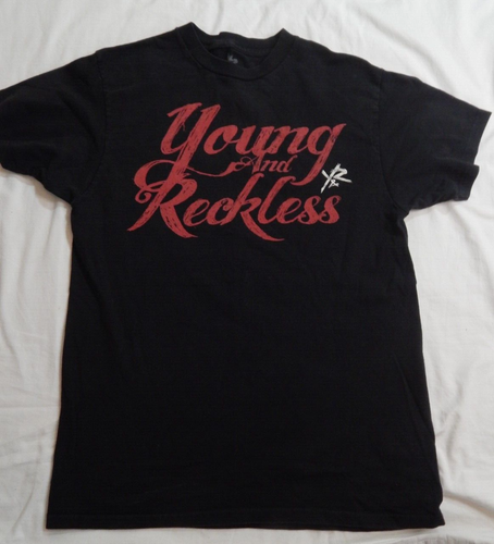 Young & Reckless Los Angeles Black T-shirt Red Graphic Logo Skateboard Medium | eBay