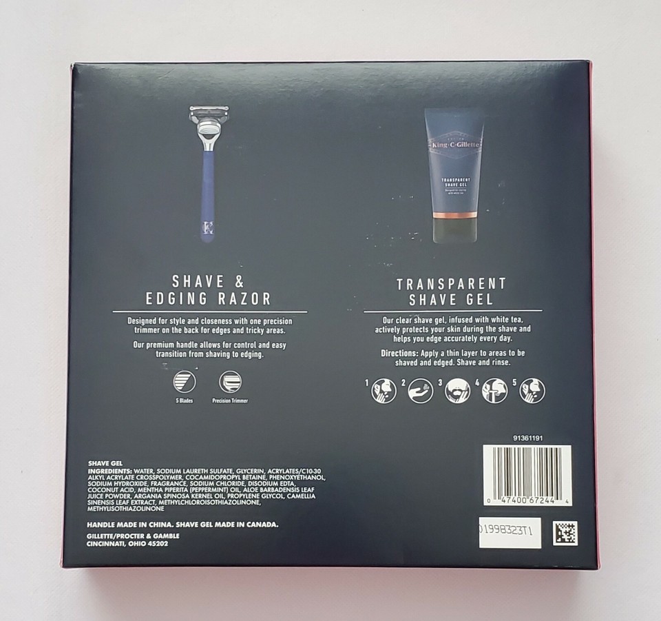 King-C Gillette Shaving Razor & Transparent Shave Gel Holiday Gift Set ...