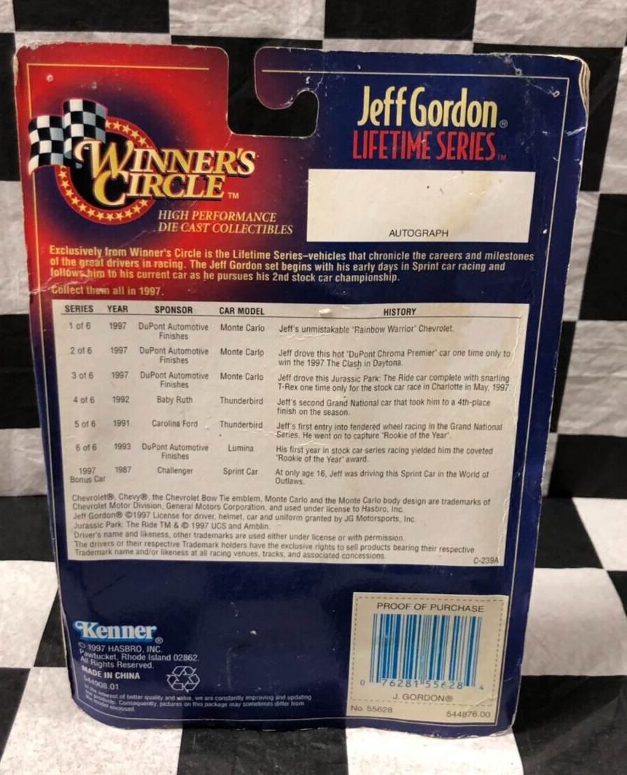 Jeff Gordon 1992 #1 Baby Ruth 1:64 Lifetime Series Car & Card Winner's ...