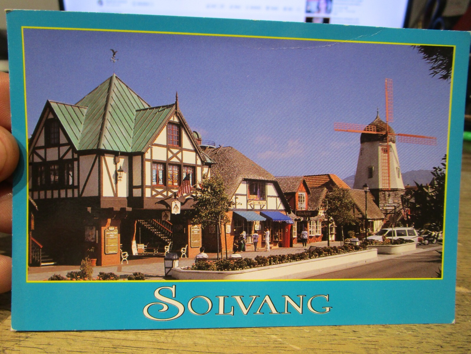 D3 CALIFORNIA Old Postcard Solvang Denmark Downtown Windmill Trinket ...