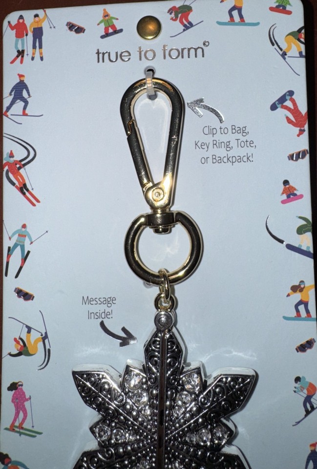 True to Form Snowflake Handbag Charm with "Let It Snow" Message Inside ...