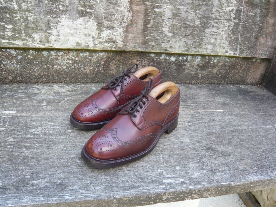 BRITISH ARMY BROGUES SHOES OFFICERS VINTAGE BROWN LEATHER UK8 MENS ...