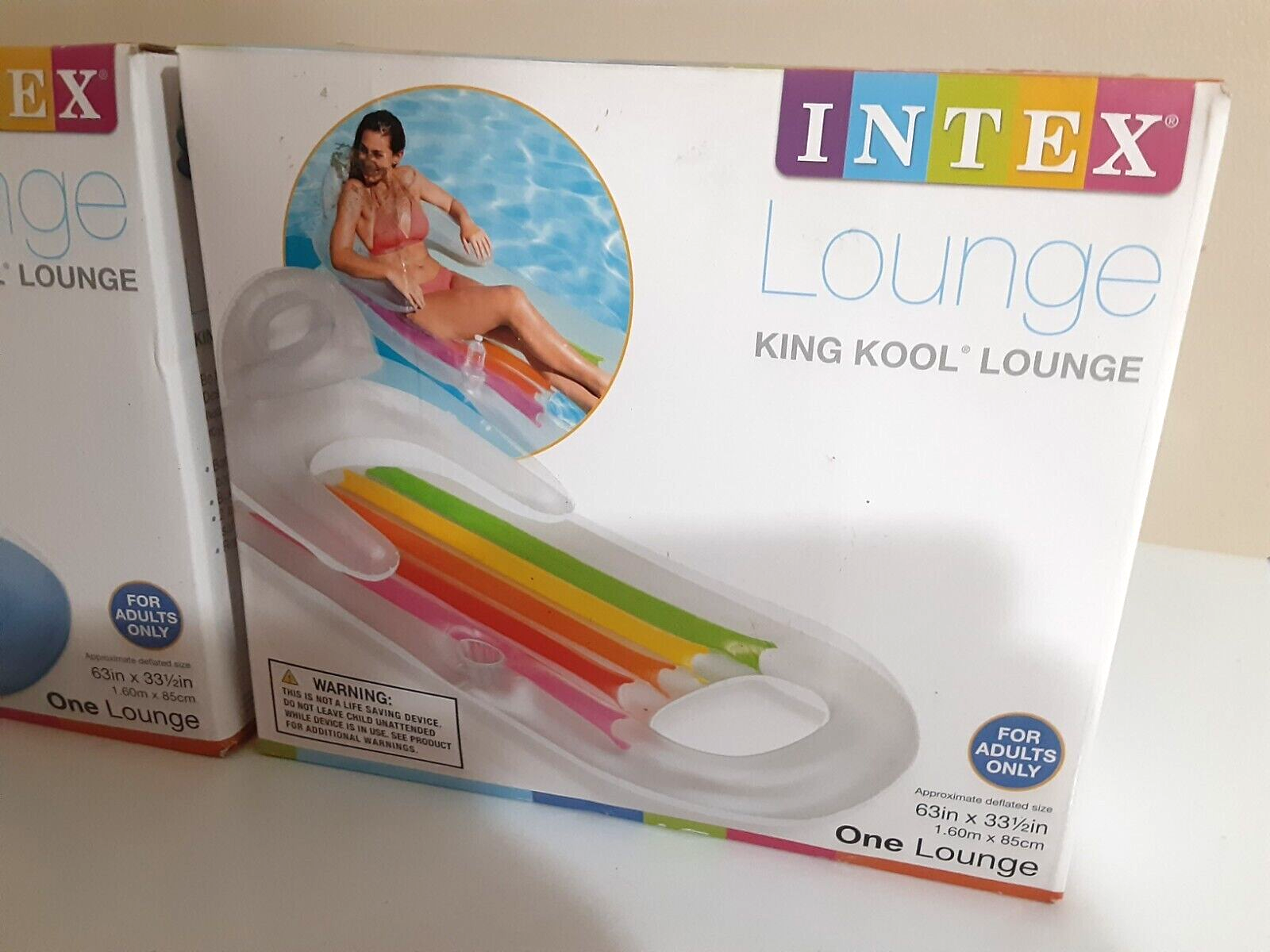 **NEW** INTEX KING KOOL INFLATABLE POOL LOUNGE FLOAT WITH HEADREST ...
