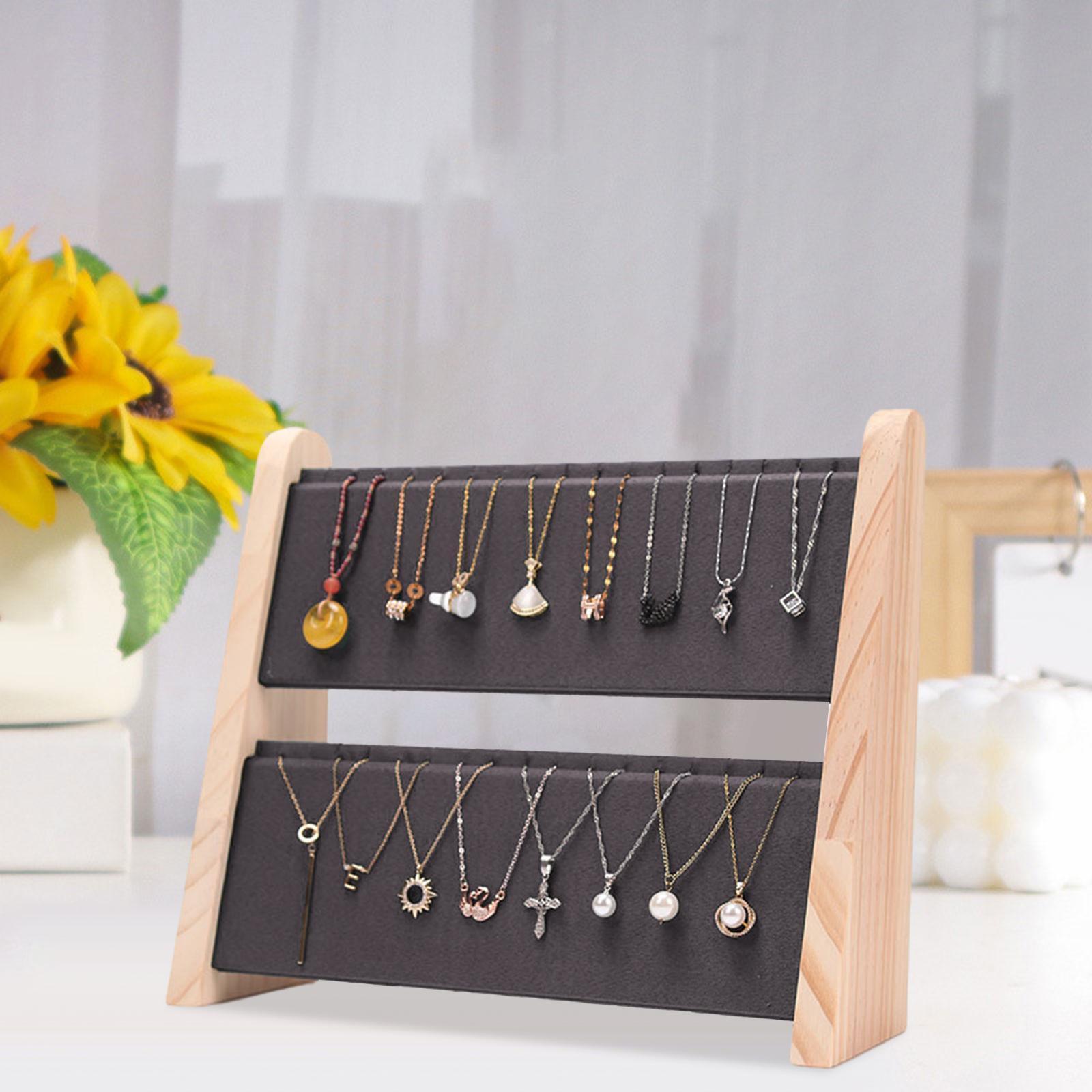 Jewelry Display Stand Rack Bracelet Organizer Bangles Wooden Necklace ...