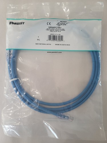 Panduit Netkey Cat. 6A 7ft. Blue Patch Cord | eBay