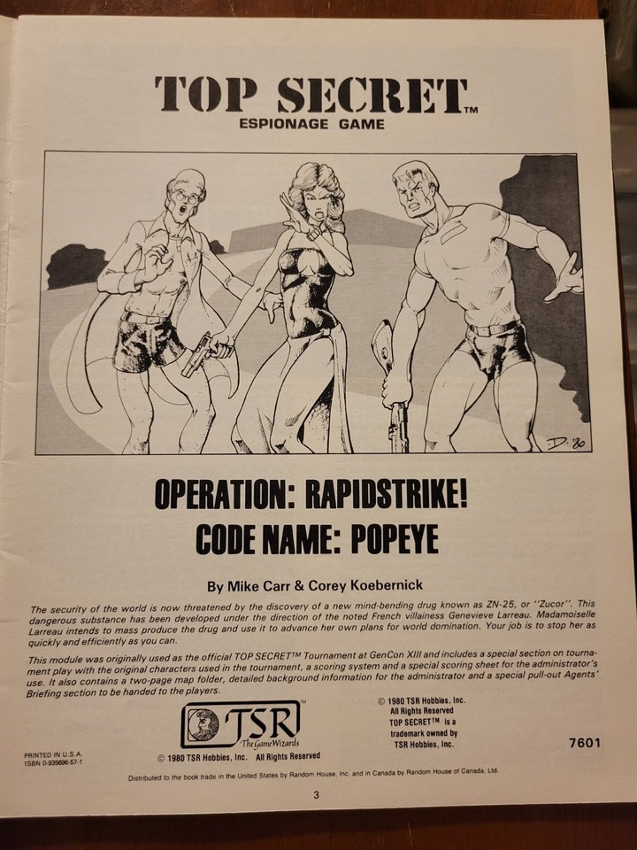 Operation Rapidstrike (Top Secret RPG Module TS002) TSR 7601 | eBay